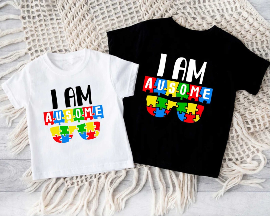 Kids Autism Shirt,i Am Au-some Shirt,autism Puzzle T-shirt,autism ...