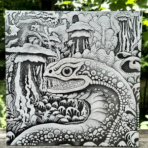 Wall Art, Laser Engraved, Wall Art of a Trippy Landscape With Tripped ...