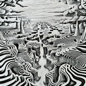 Wall Art, Laser Engraved, Wall Art of a Trippy Landscape - Etsy