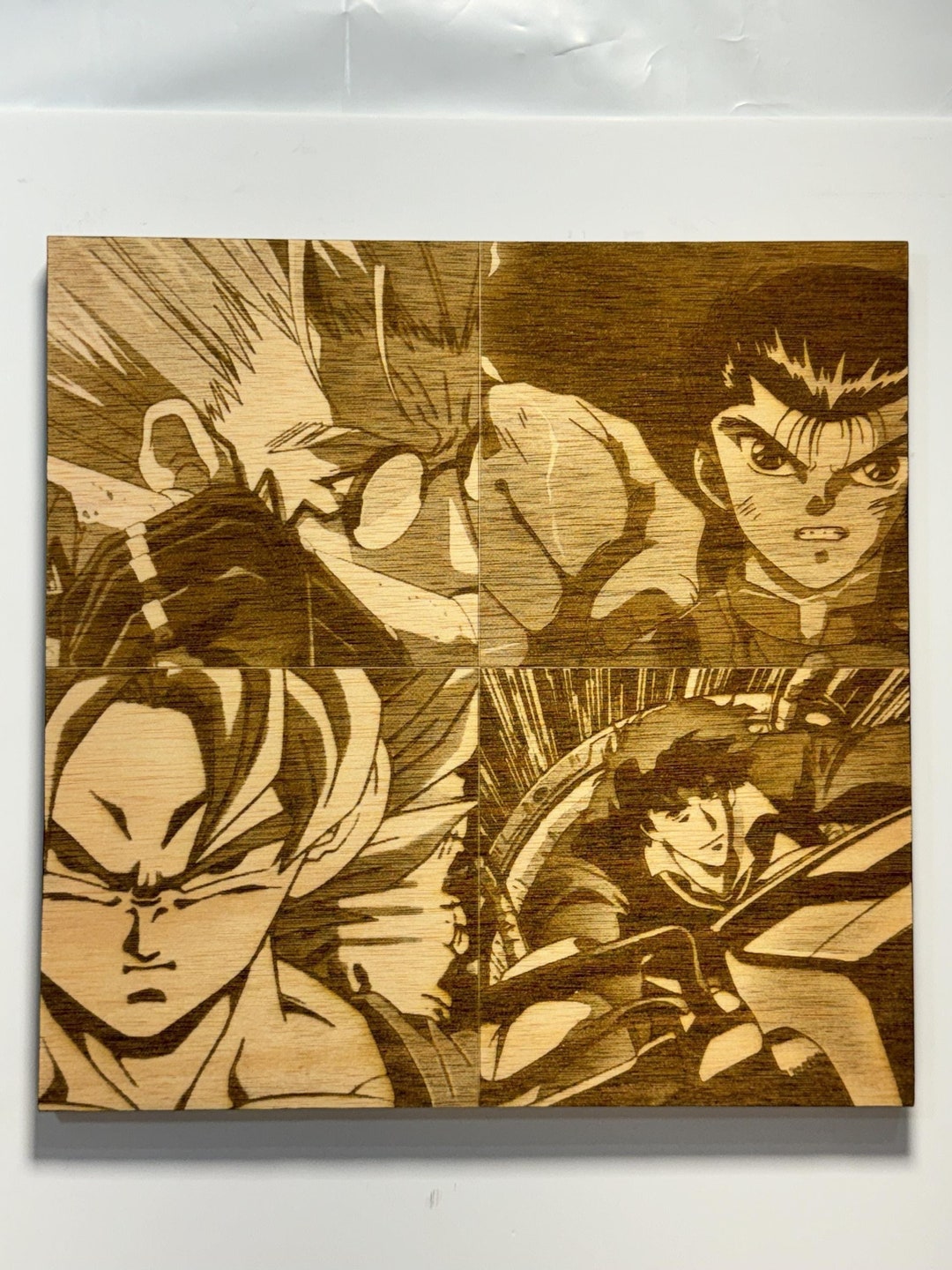 Wall Art, Wood Burned Wall Art of Goku From Dragon Ball Z, Vash the ...
