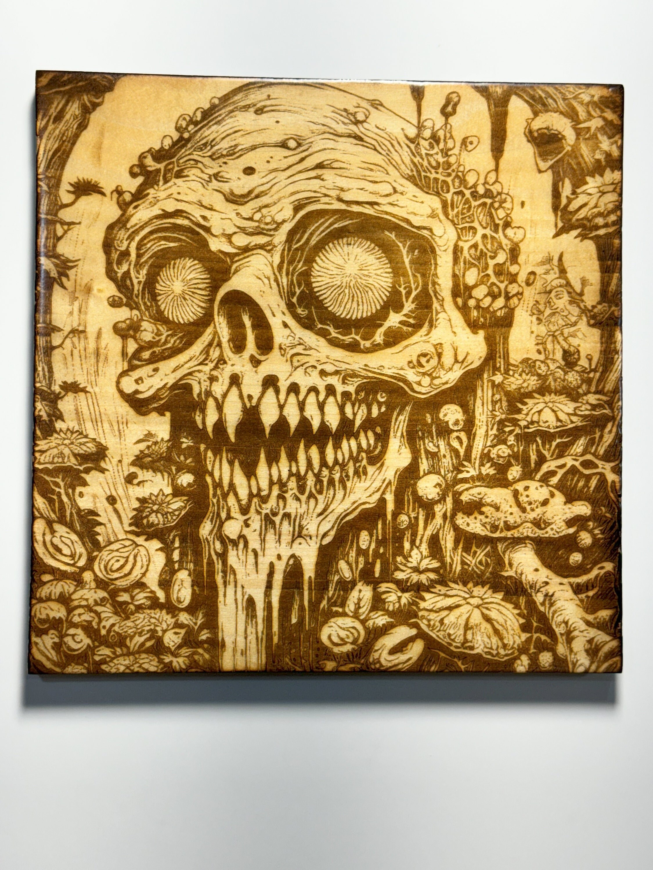 Wall Art, Wood Burned Wall Art of Skull - Etsy