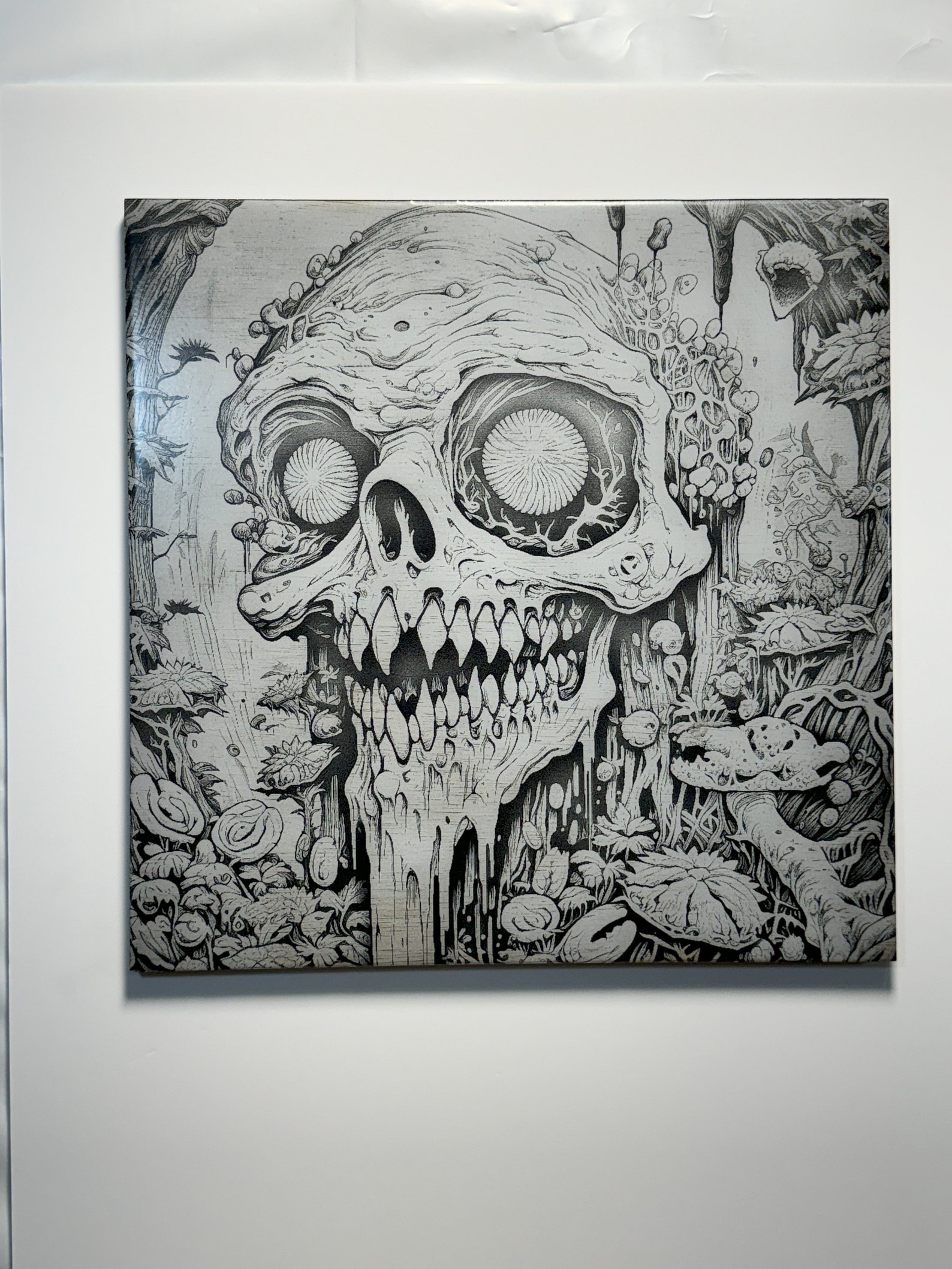 Wall Art, Laser Engraved, Wall Art of a Trippy Skull and Landscape. - Etsy