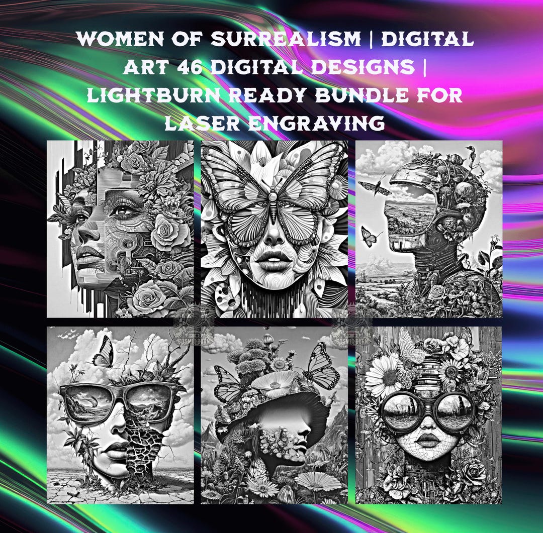 Women of Surrealism | Digital Art 46 Digital Designs | Lightburn Ready ...