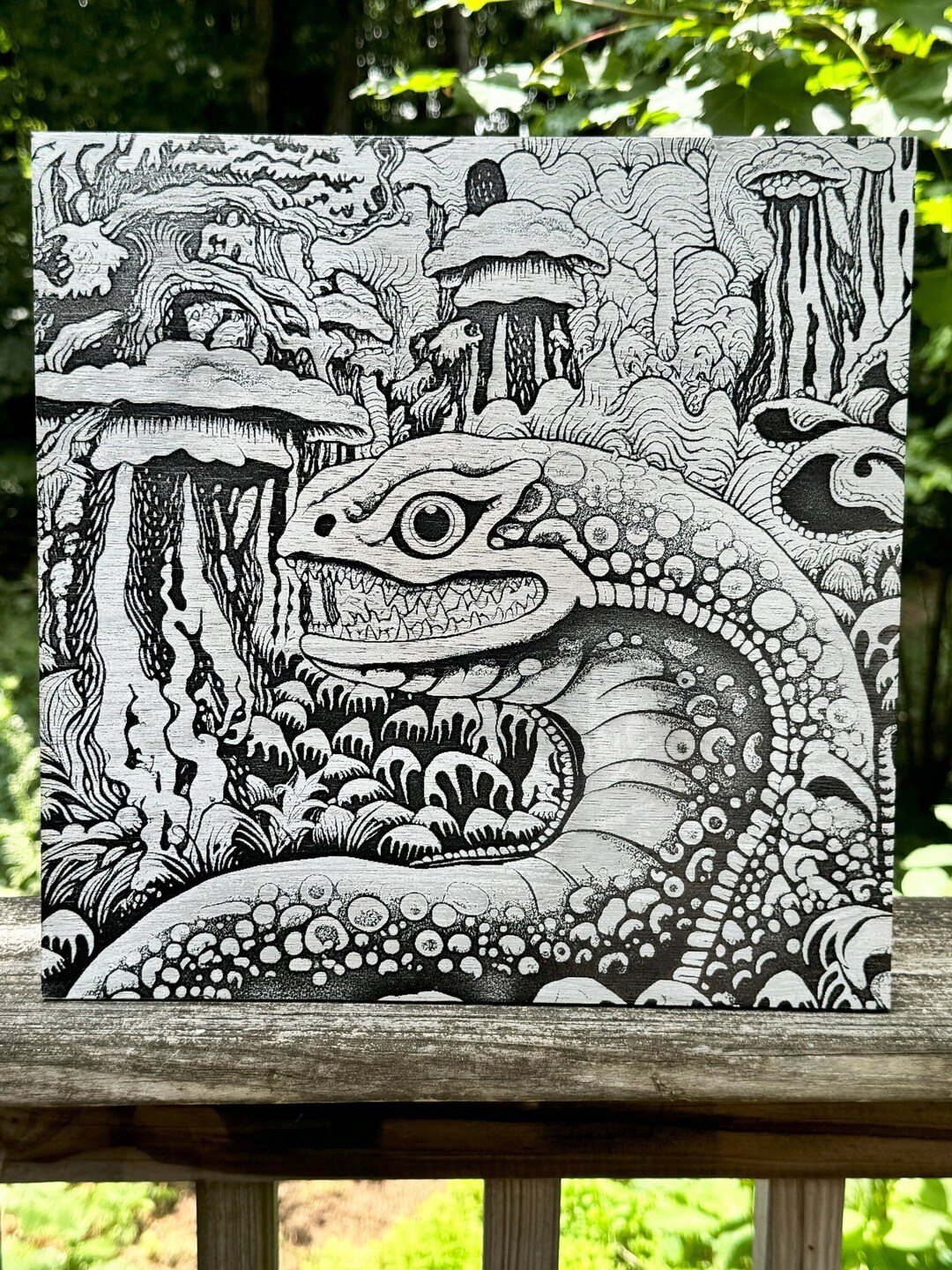 Wall Art, Laser Engraved, Wall Art of a Trippy Landscape With Tripped ...