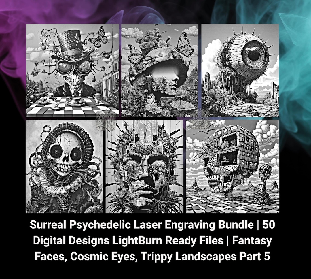 Psychedelic Laser Engraving Designs: Surreal Art Lightburn Files ...