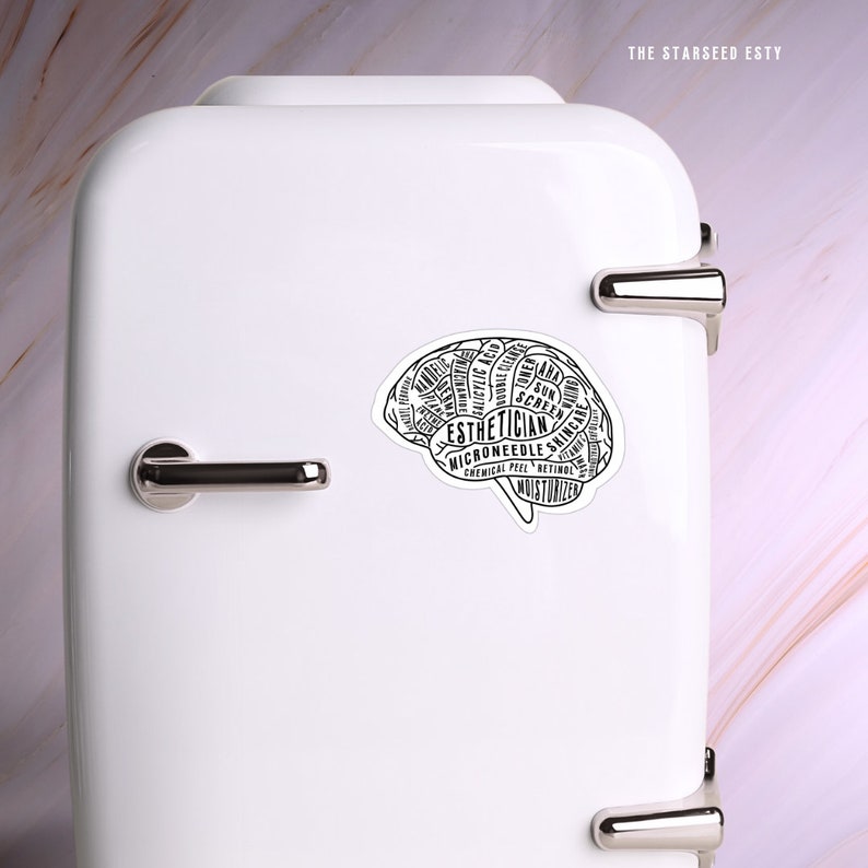 Esthetician Vinyl Sticker, Mind of an Esty, Brain Diagram of an ...