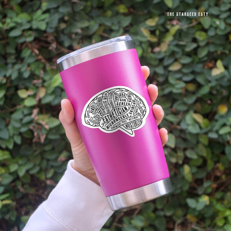 Esthetician Vinyl Sticker, Mind of an Esty, Brain Diagram of an ...