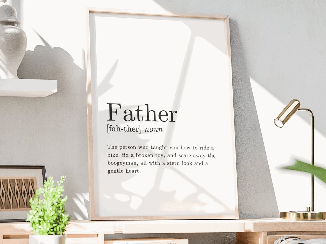 Definición del padre como póster imprimible como regalo de cumpleaños o ...