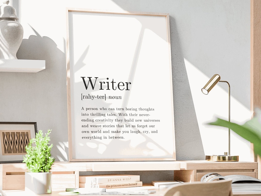 Writer Definition Printable Wall Art, Birthday Gift Idea for Writer as ...