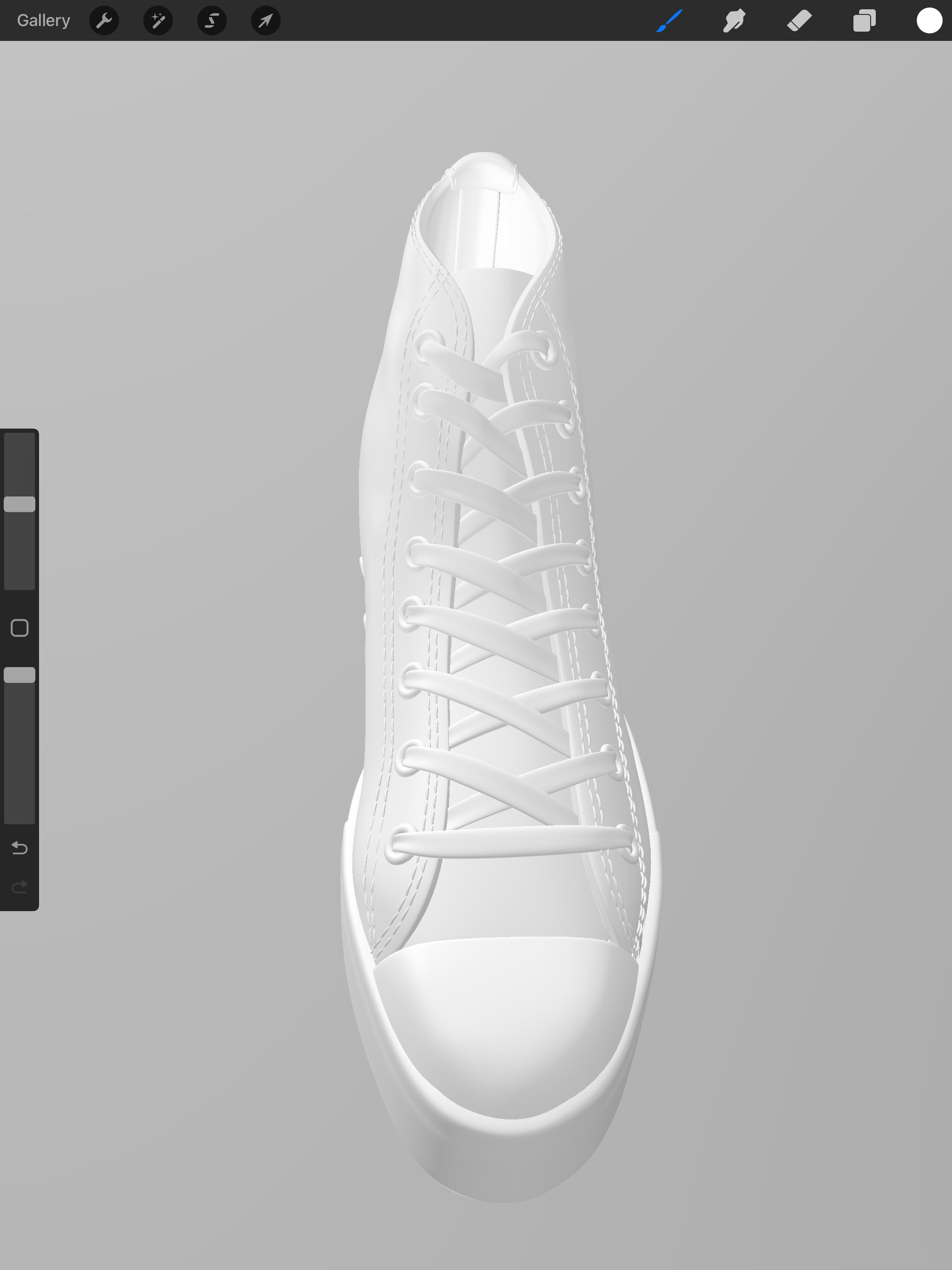 1 X Hightop Shoe 3D Model for Procreate 3D Digital Painting on iPad ...