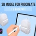 1 X Backpack 3D Model for Procreate 3D Digital Painting on iPad Taken ...
