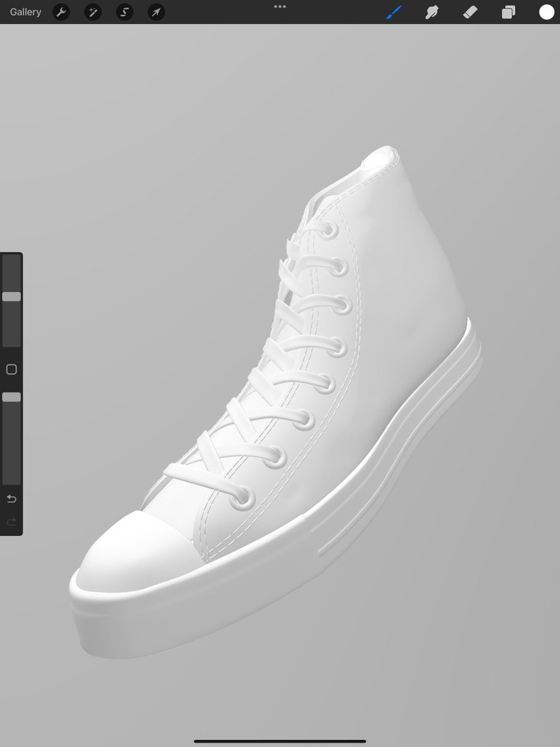 1 X Hightop Shoe 3D Model for Procreate 3D Digital Painting on iPad ...