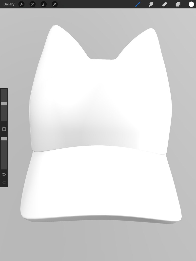 1 X Cat Ears Hat 3D Model for Procreate 3D Digital Painting on iPad ...