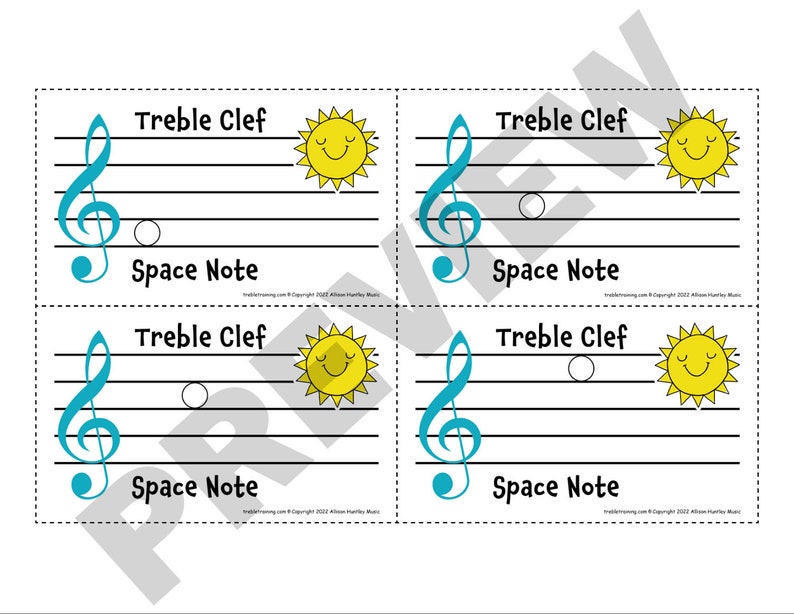 Grand Staff Music Acronym Flash Cards - Etsy