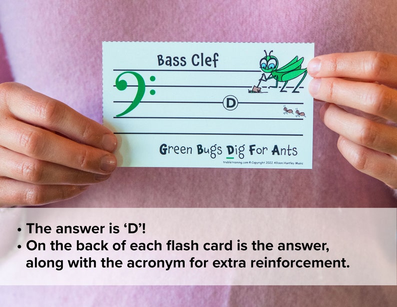 Grand Staff Music Acronym Flash Cards - Etsy