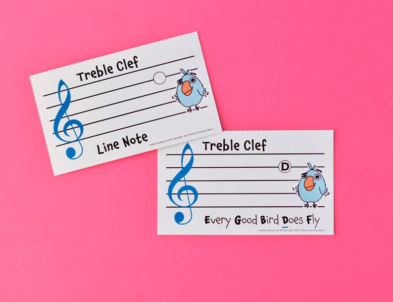 Grand Staff Music Acronym Flash Cards - Etsy