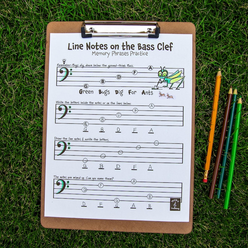 Memorize Notes in the Grand Staff With Music Memory Phrases Worksheets ...