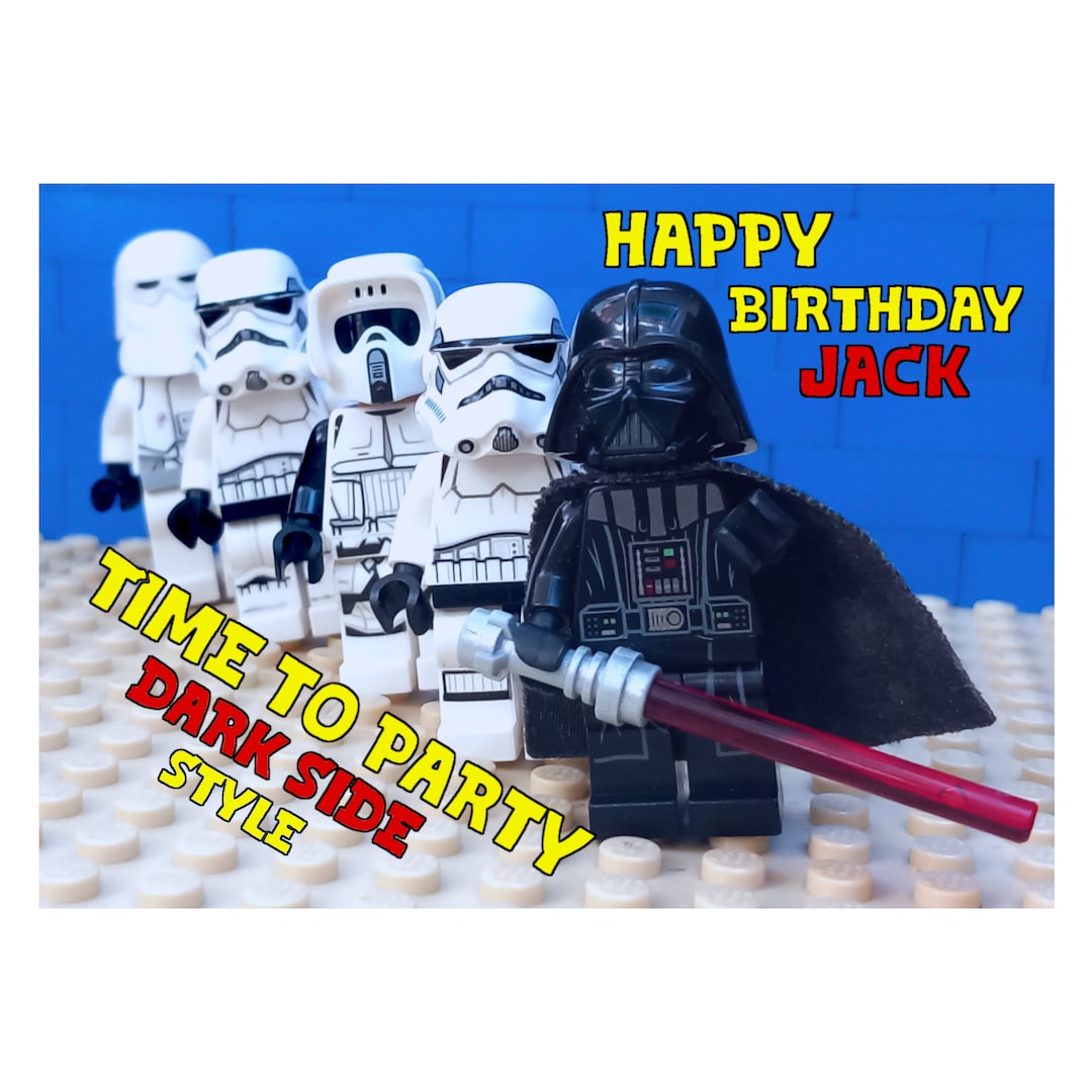 Personalised Birthday Card, Lego's Star Wars Darth Vader and ...