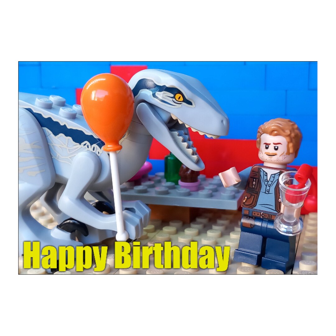 Birthday Card, Photograph Lego's Jurassic World, Jurassic Park, Owen ...