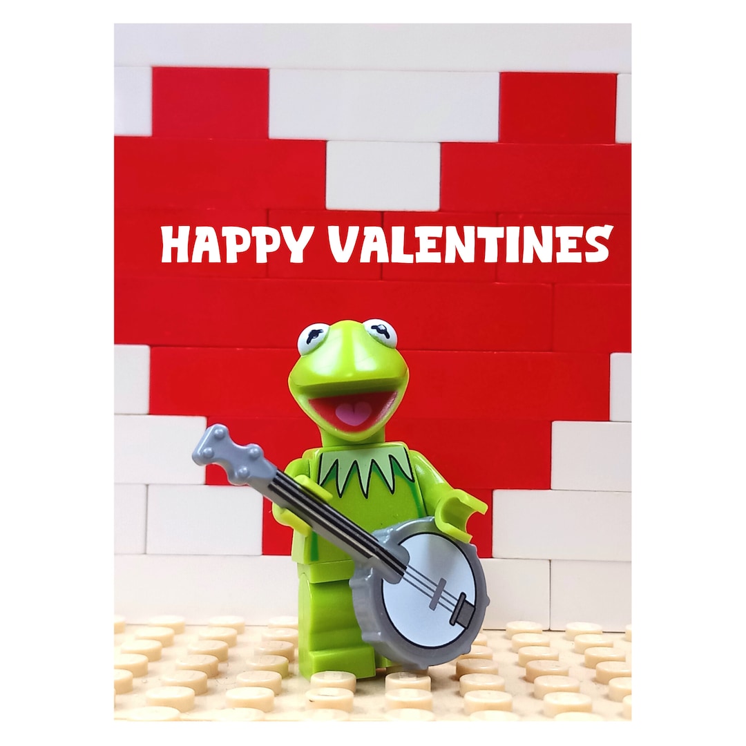 Valentine Card, Lego's Muppets Kermit Valentines Card, Mini Figure ...