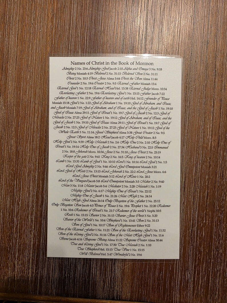 Names of Christ in the Book of Mormon Handout - Etsy