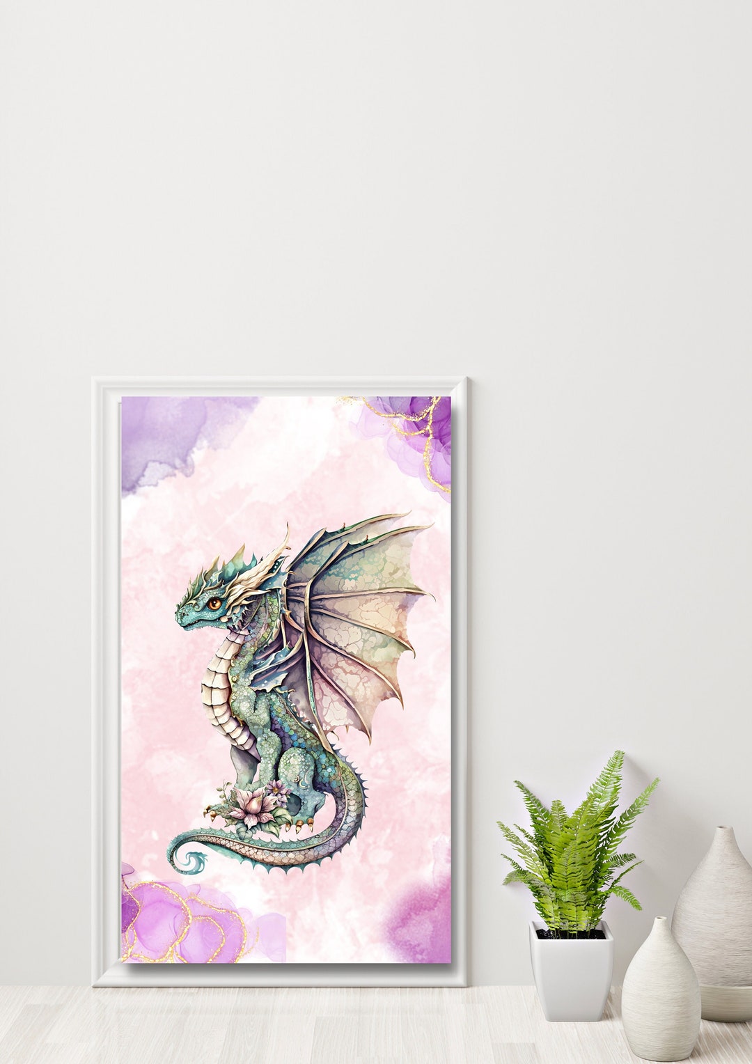 Fantasy Fire Dragons Watercolor Clipart, Magical Mystical Art, Fantasy ...