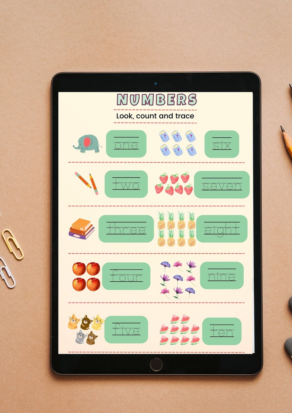 Numbers Poster for Playful Learning Montessori Learning - Etsy