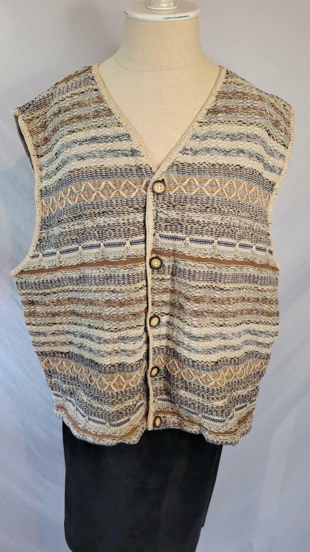Vintage 1990s Structure Vest in Size Extra Large - Etsy