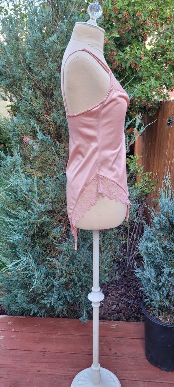 Vintage 1970s Pink Lingerie Bodysuit By Bestform Gem
