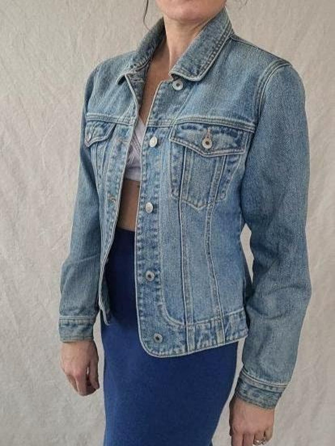Vintage 1990s Denim Jacket by Près Des Chamonix in Size Small - Etsy