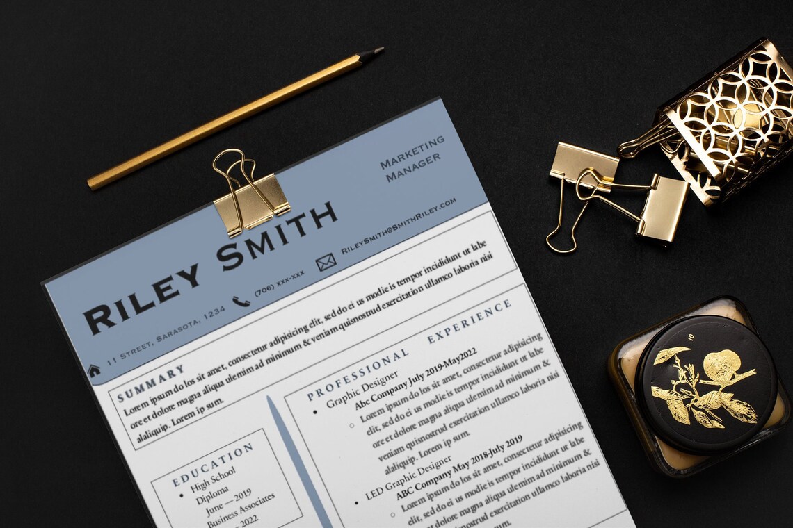 Simple Digital Resume Template - Etsy