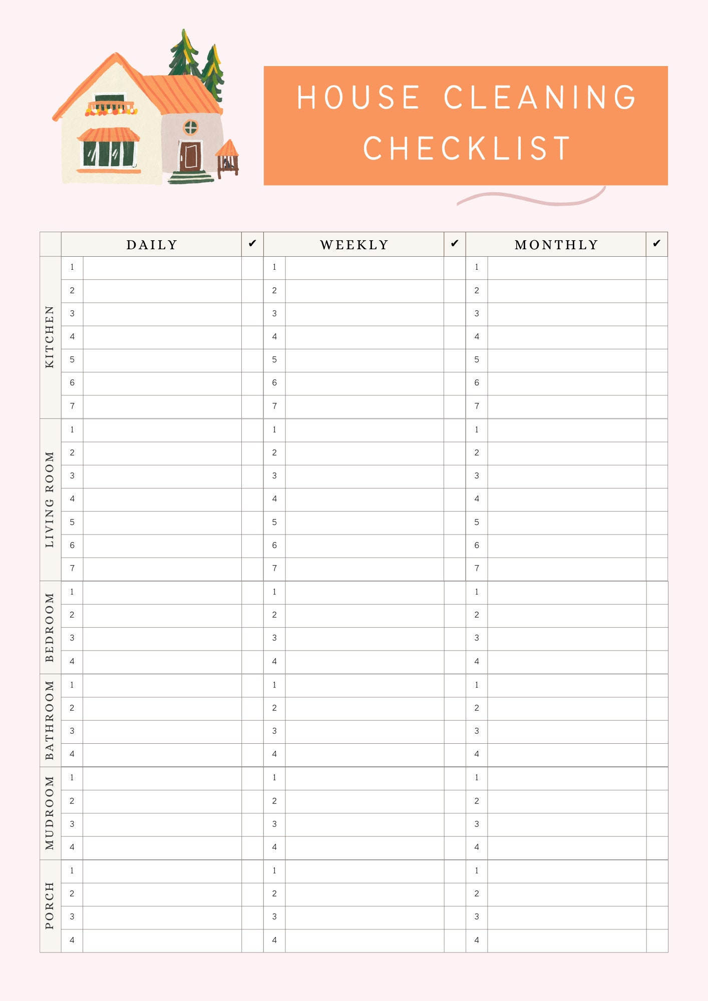 Checklist, Home Checklist Digital Planner, Home Planner Printable ...
