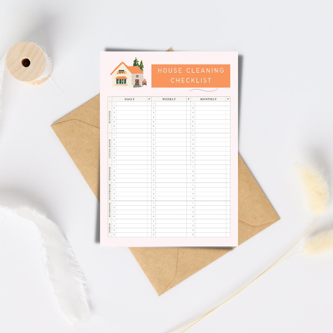 Checklist, Home Checklist Digital Planner, Home Planner Printable ...