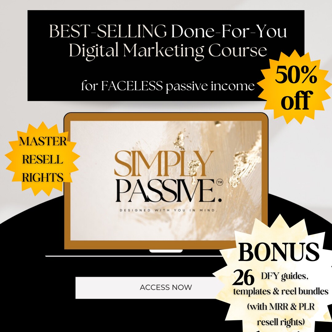 SIMPLY PASSIVE, Digital Marketing Course, Mrr, Faceless, Plr Digital ...
