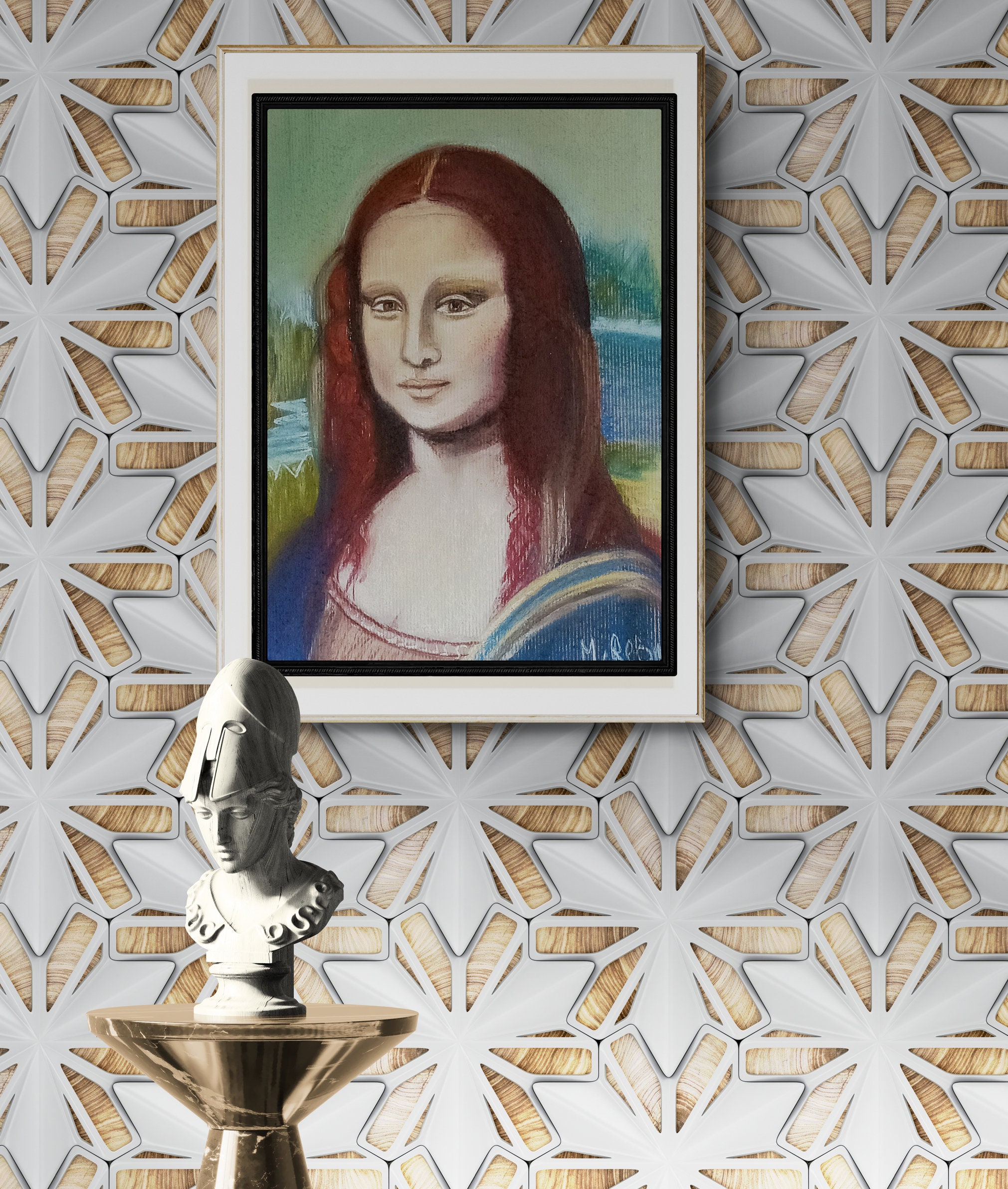 Original Pastel Drawing of Mona Lisa, After the Famous Renaissance ...