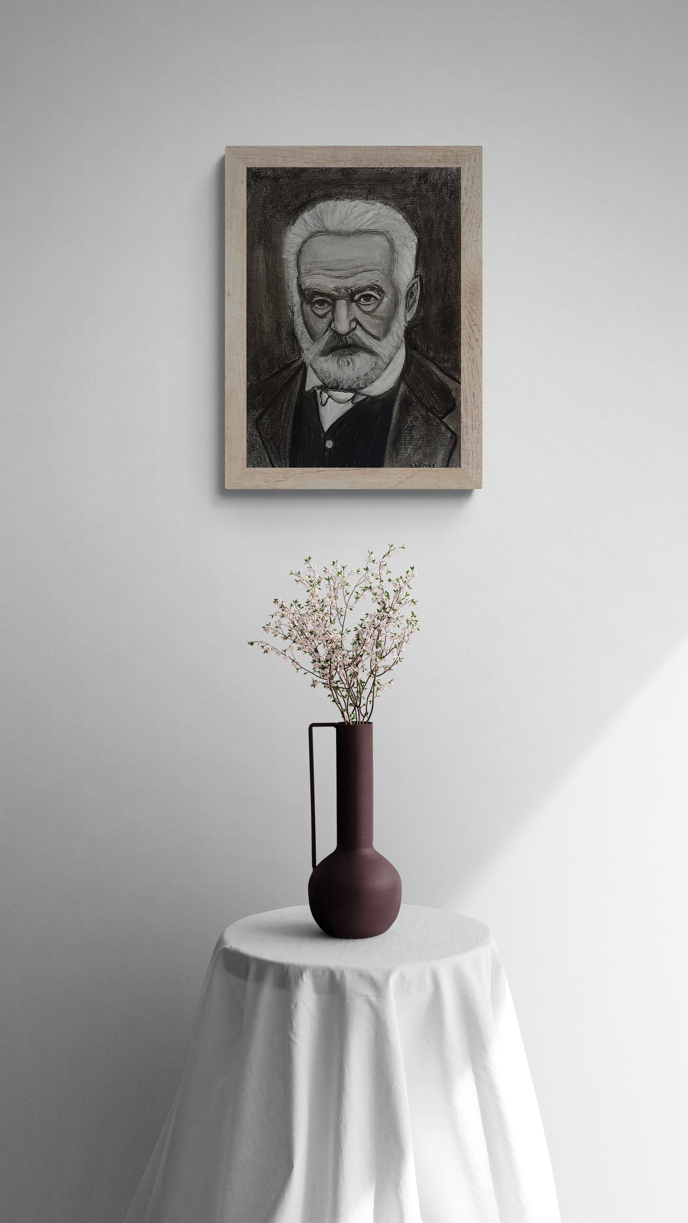 Original Charcoal Drawing of Victor Hugo, French Writer, Original ...