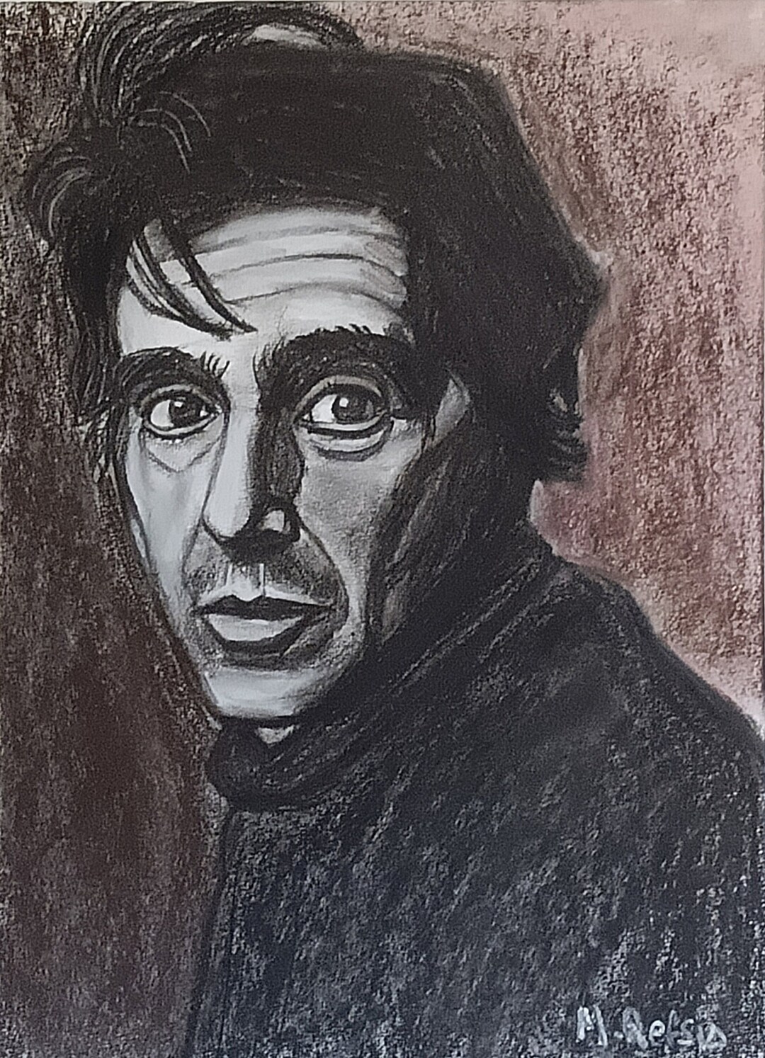 Original Al Pacino Charcoal Drawing/ Gangster Wall Art/ Mafia/ Scarface ...