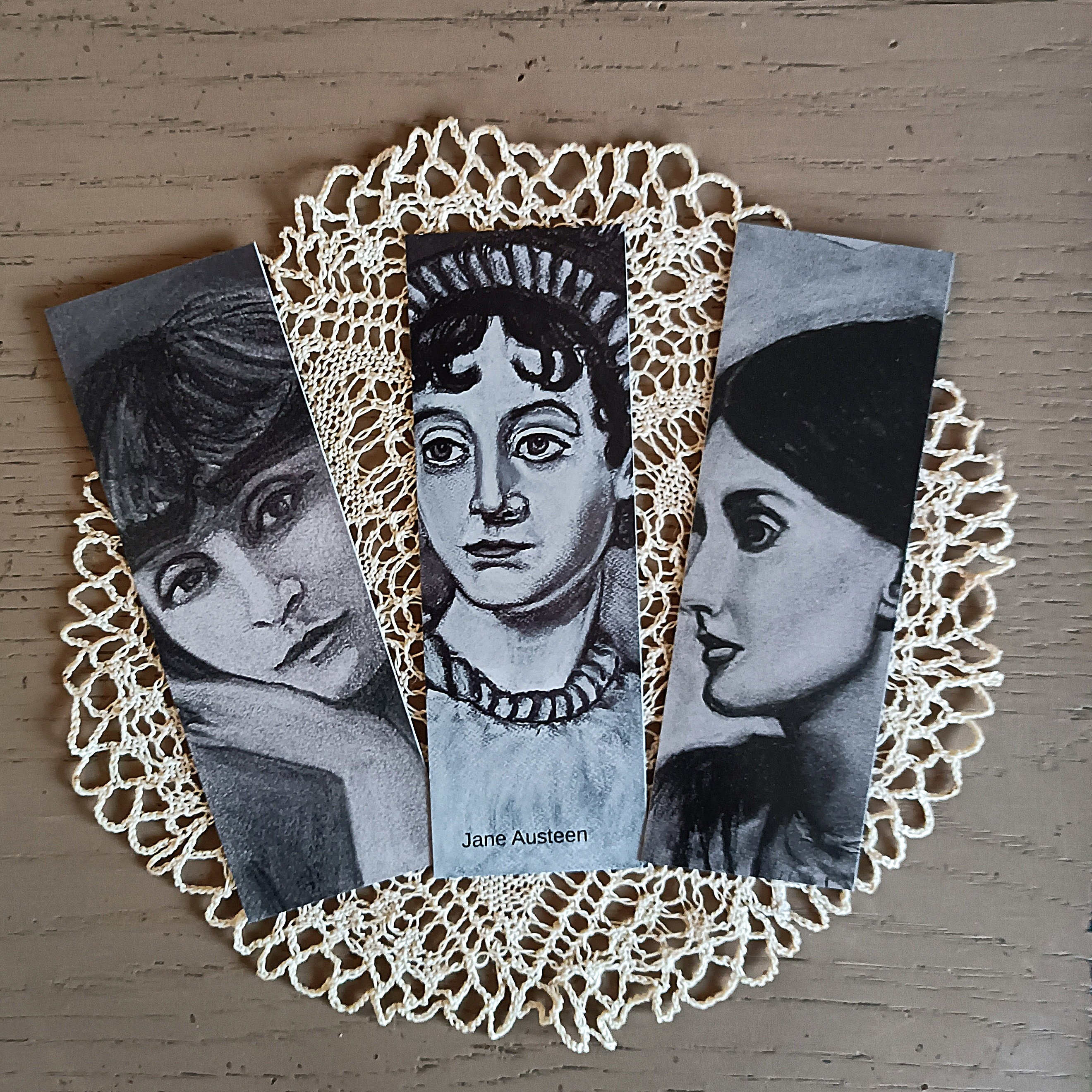 Set of 3 Bookmarks by Writer Colette, Jane Austen, Virginia Woolf ...