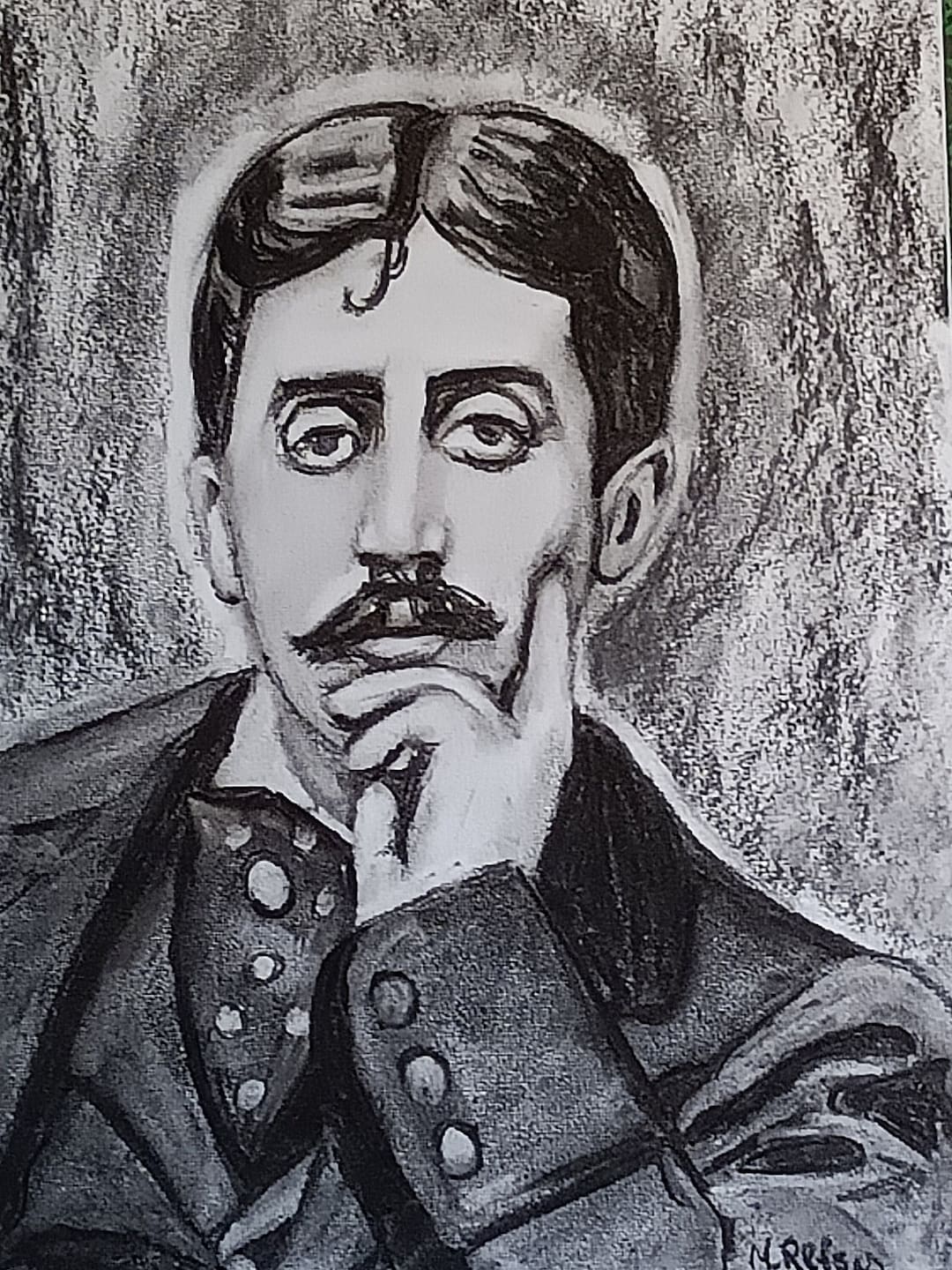 Marcel Proust Original Vintage Charcoal Drawing by a French - Etsy