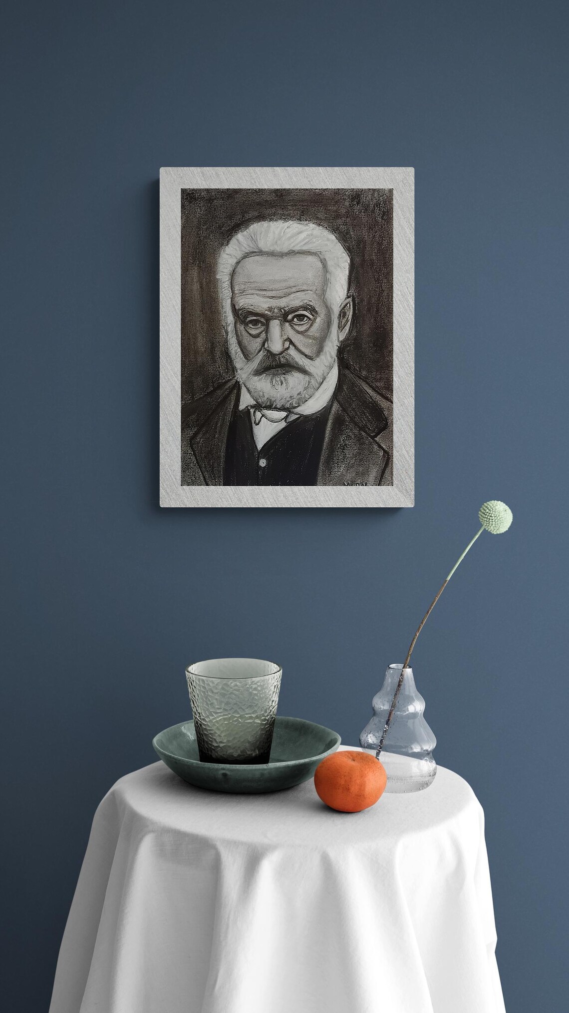 Original Charcoal Drawing of Victor Hugo, French Writer, Original ...