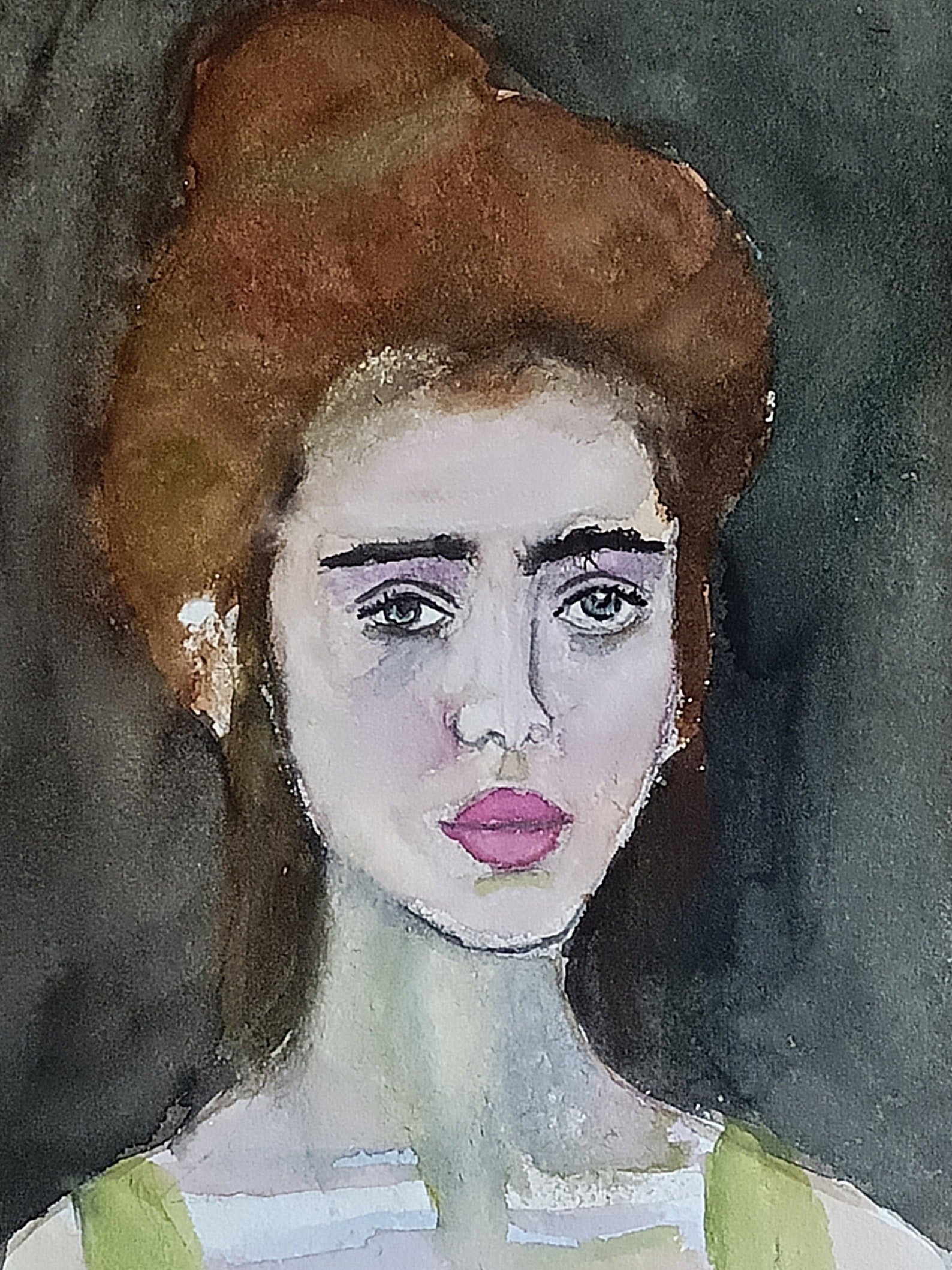 Sad Girl Small Expressive Watercolor Painting of a Sad Girl in ...