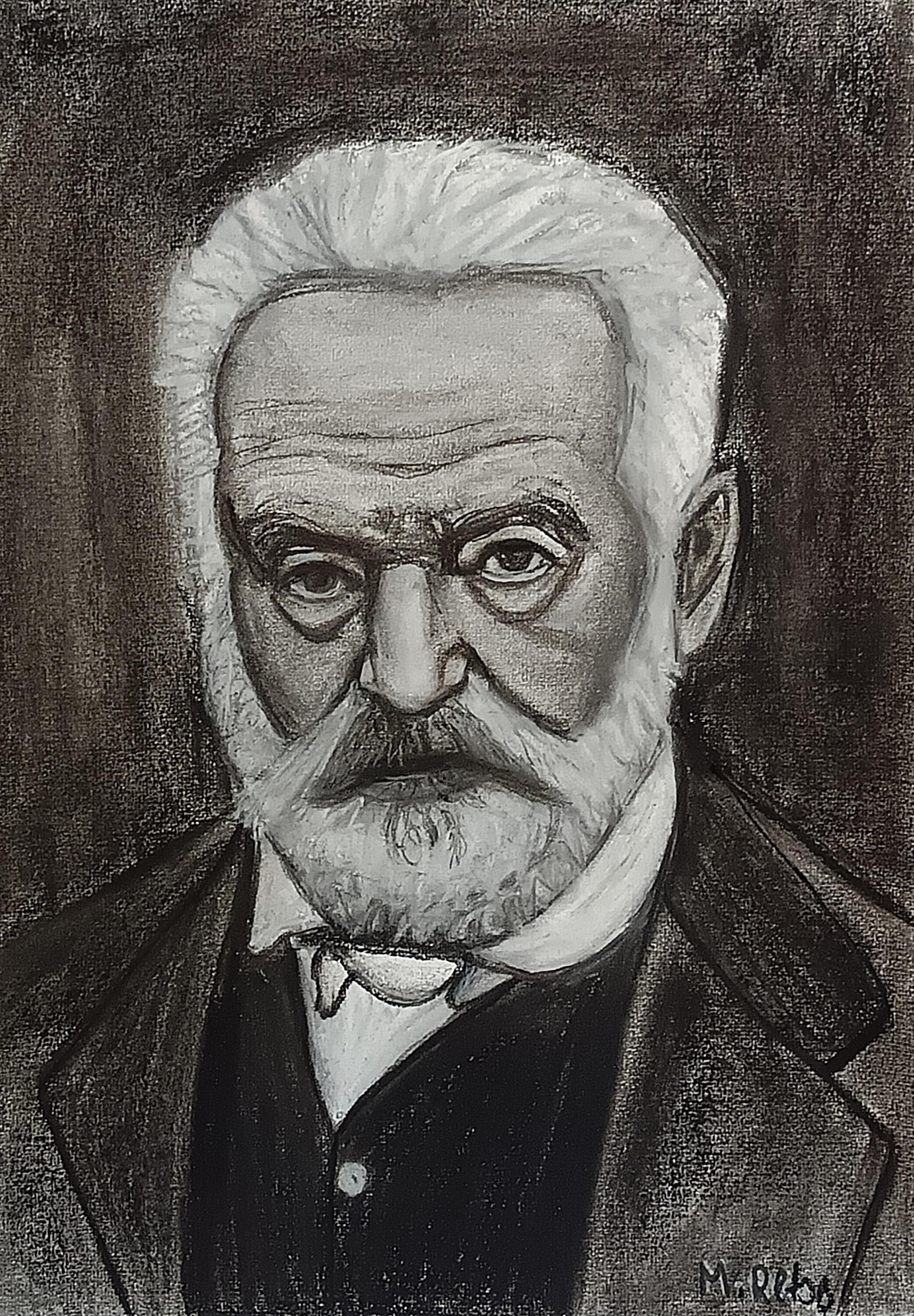 Original Charcoal Drawing of Victor Hugo, French Writer, Original ...
