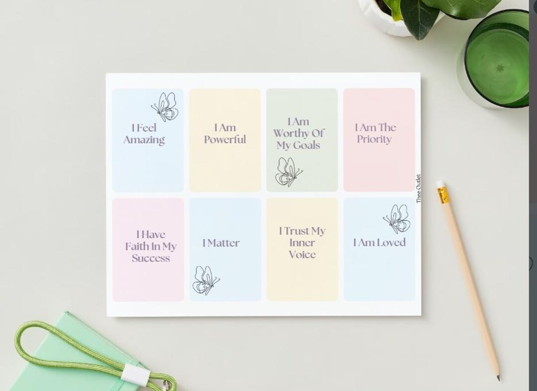Pastel Butterfly Affirmation Cards | Positive Affirmations Printable ...