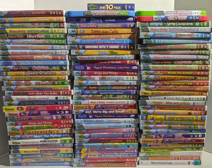 Lot of 100+ Treehouse Dvd;toopy and Binoo,max and Ruby,franklin ...