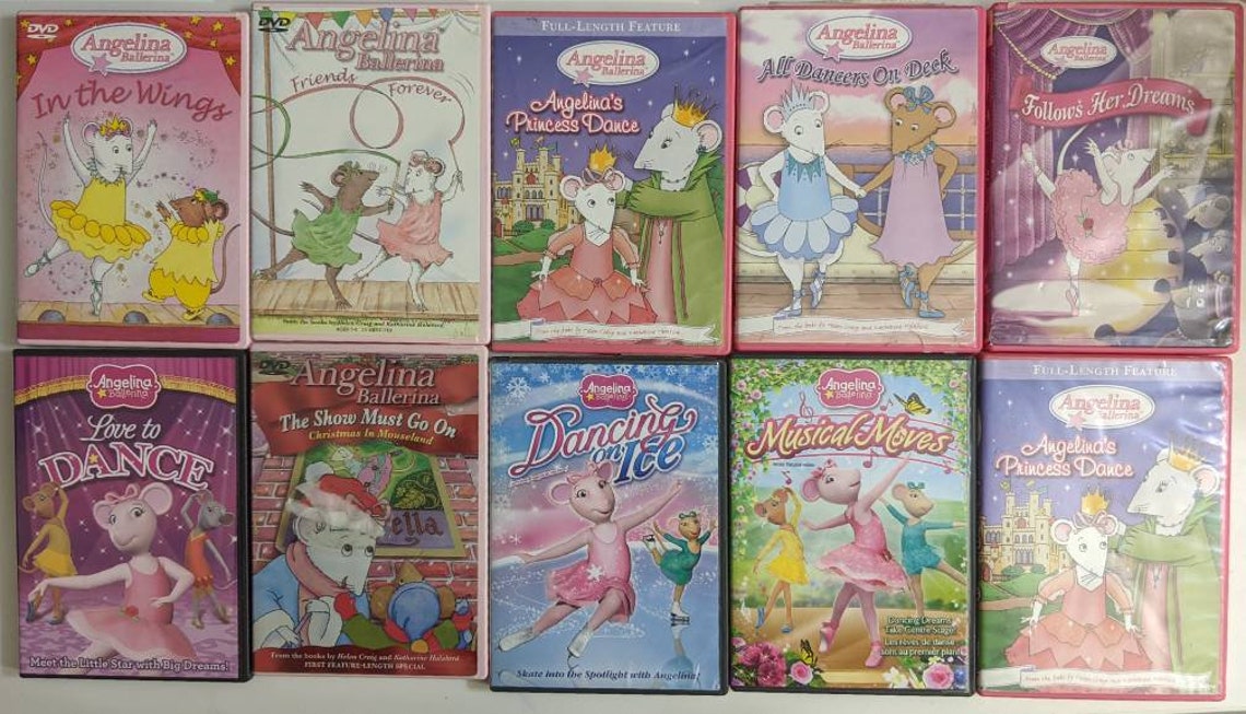 Lot Of 10 Angelina Ballerina Dvds Friends Forever Princess Dancein The Wings Etsy