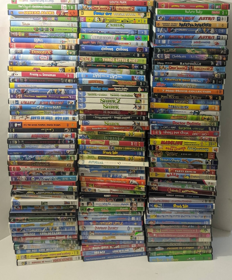 Lot of 600 Kids / Children Dvds Wholesale Dreamworks, Ice Age, Disney ...