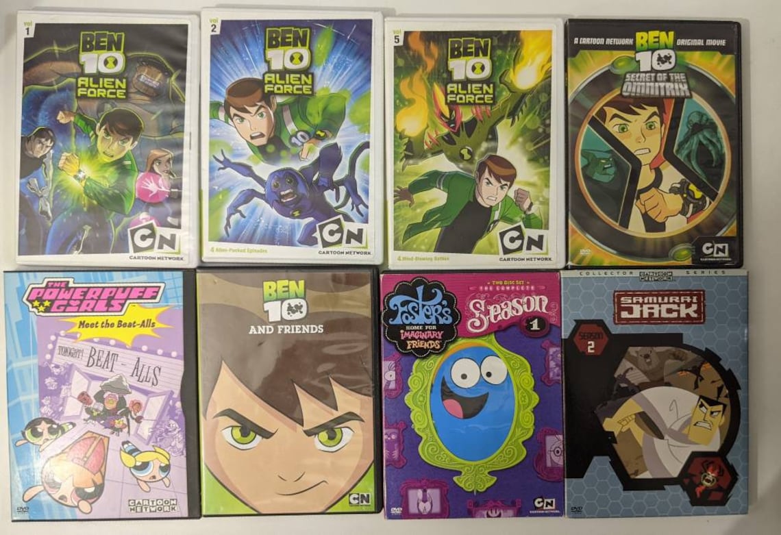 Lot of 29 Cartoon Network Dvds BEN 10 Alien Force, Adventure Time,robot ...