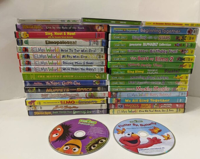 Lot of 33, 123 Sesame Street Dvds Cds, Elmo's World,sesame Beginnings ...