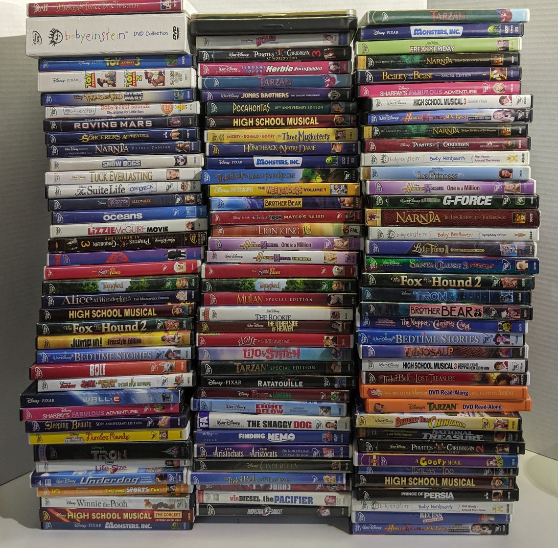 Lot of 130 Walt Disney Dvds Family Friendly Movies Lion King, Sleeping ...