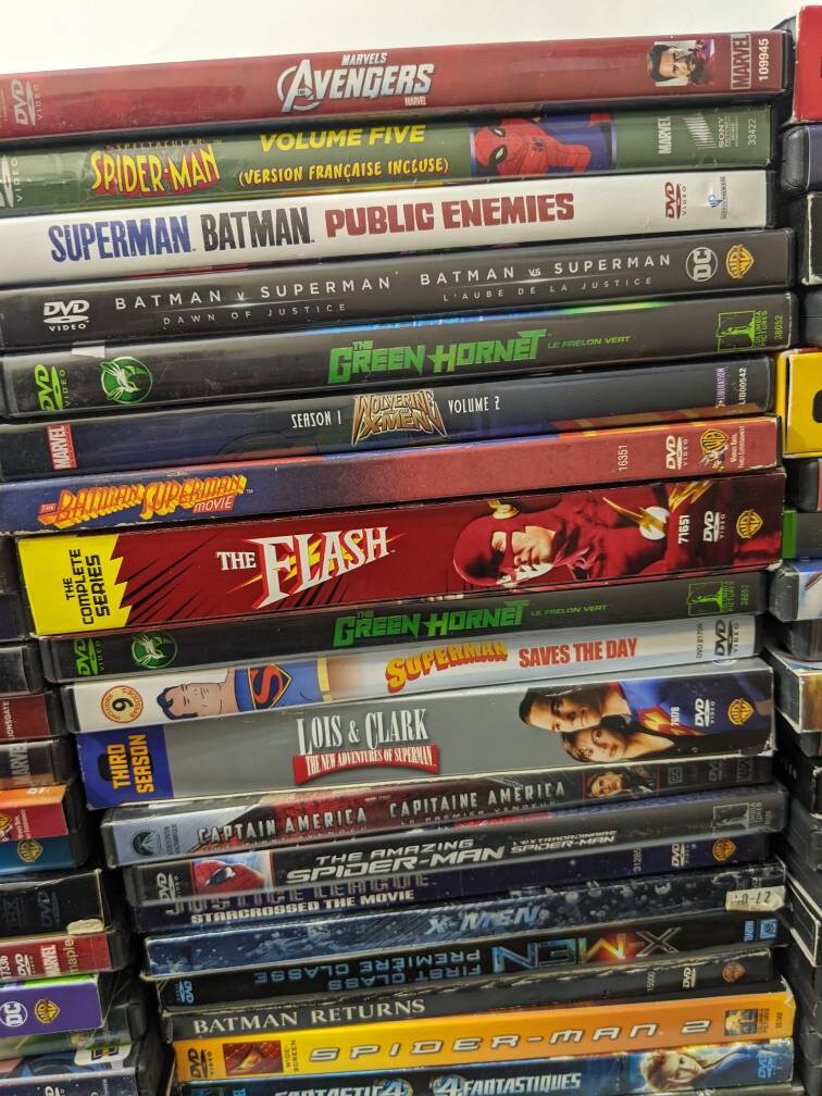 Lot of 120 Marvel DC Dvd Comic Book Animated Series, Movies, TV Series ...